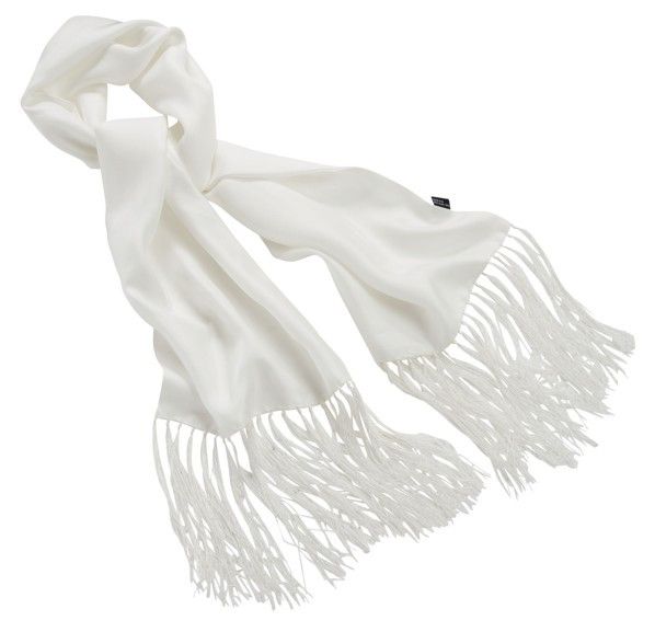 WHITE SATIN SILK SCARF– Speedwear Ltd